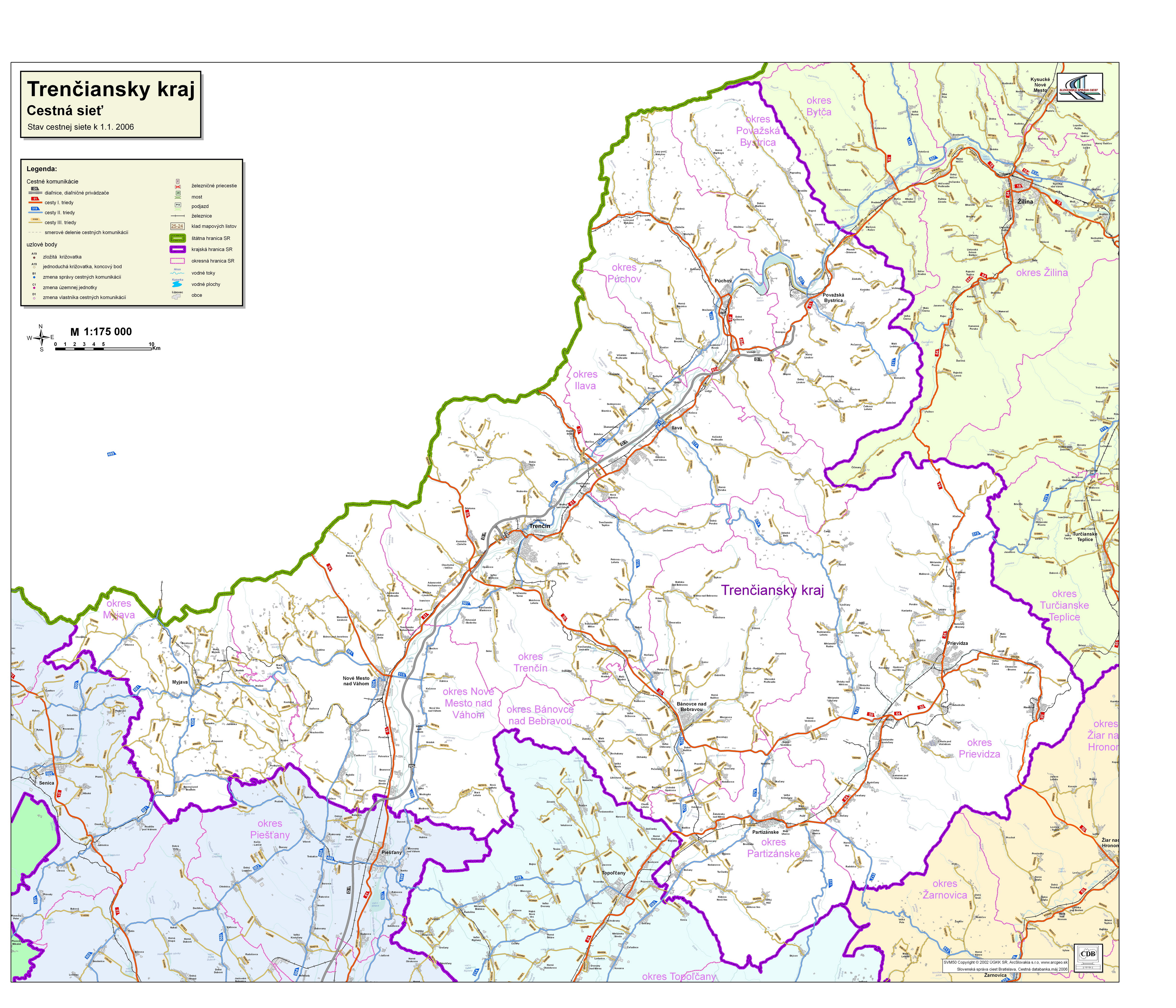 Cestná sieť, Správa ciest TSK, Správa ciest Trenčianskeho samosprávneho ...